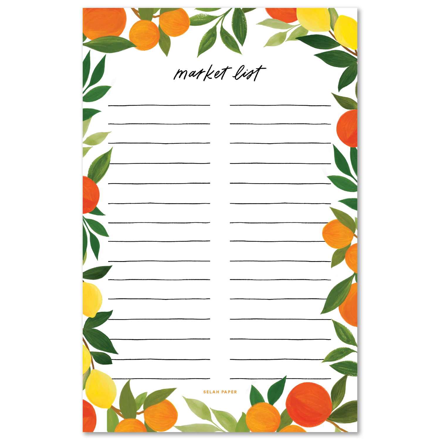 Lemons Market List Notepad – Selah Paper