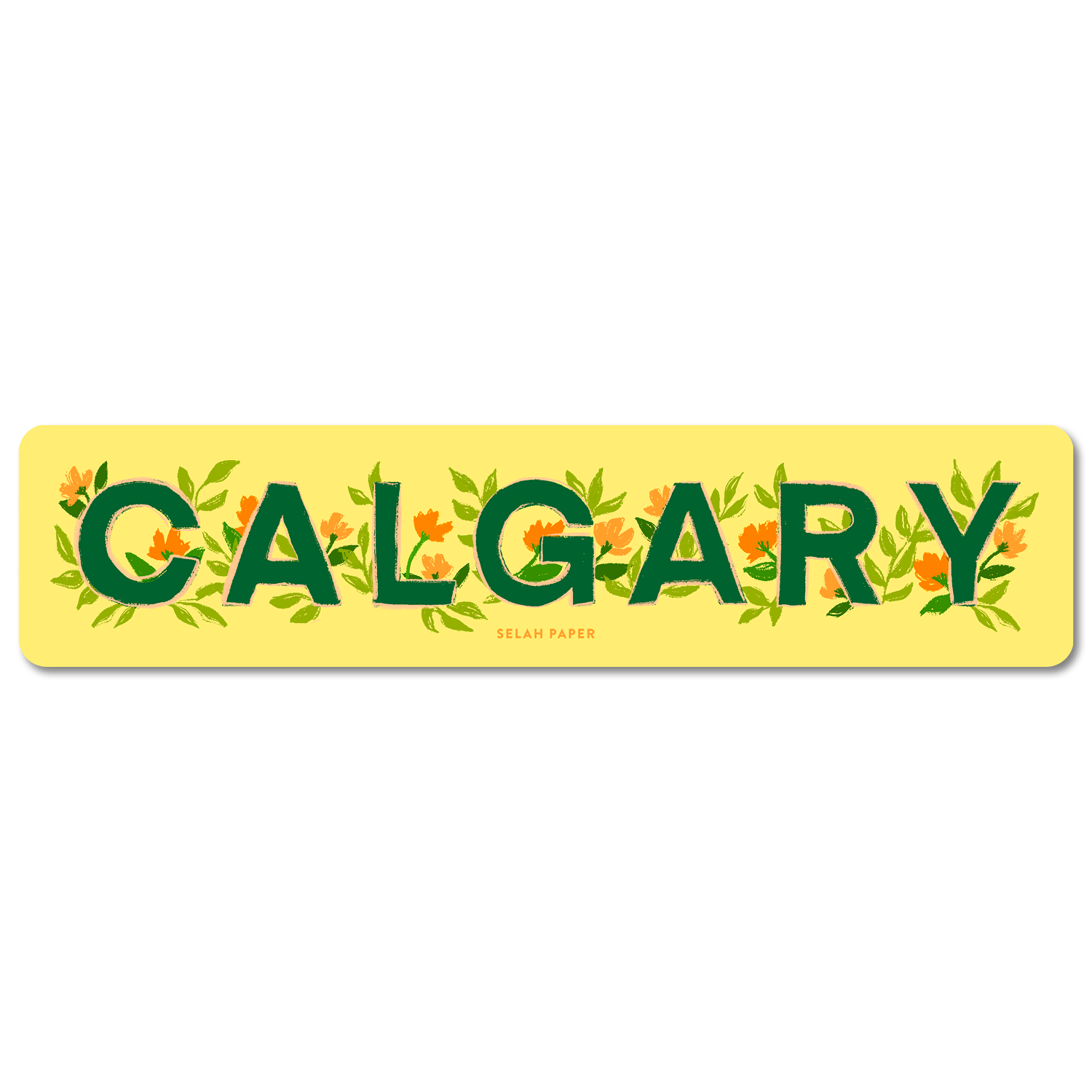 Calgary City Typography Flower Sticker – Selah Paper